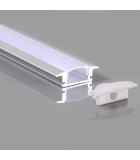 Perfil de aluminio empotrable 25x7 para tira LED - 2 metros